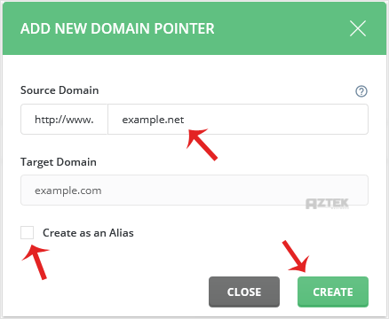 How to create a domain pointer in DirectAdmin? - Knowledgebase - Aztek Holdings Limited